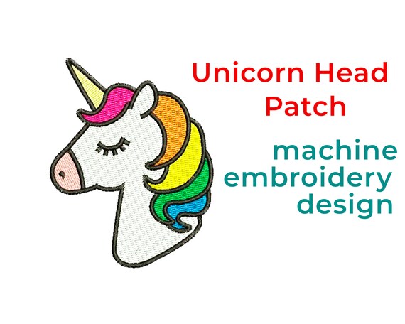 Rainbow Unicorn Patch Machine Embroidery Design Unicorn - Etsy