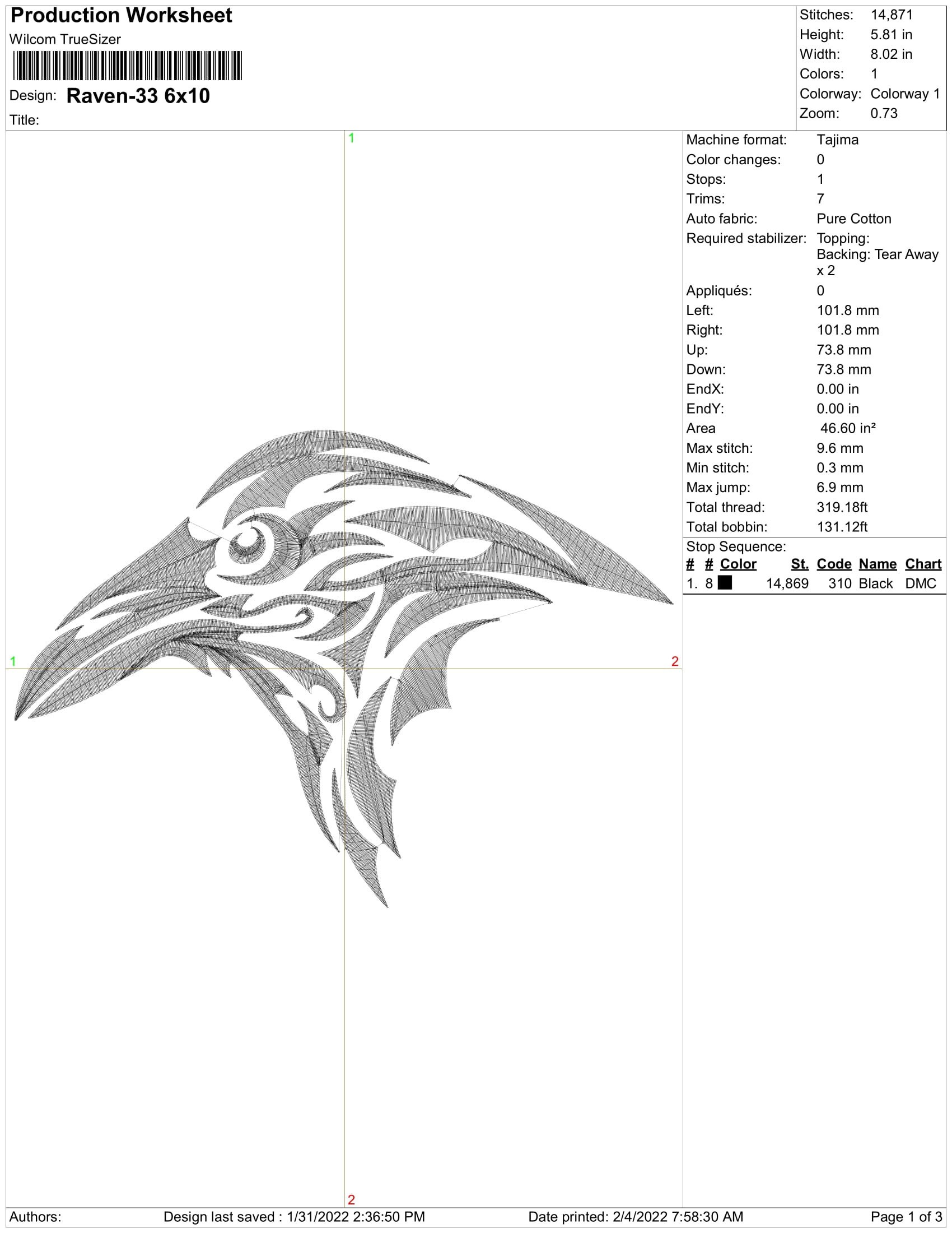 Raven Head Machine Embroidery Design 6 Sizes Easy Embroidery - Etsy