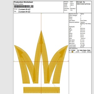 Crown Machine Embroidery Design. Tiara Embroidery Pattern. Pe/pes/hus ...