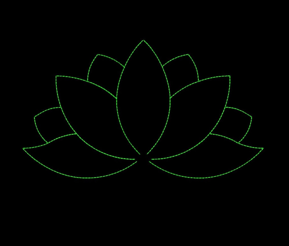 Lotus Machine Embroidery Design Lotus Applique Lotus - Etsy