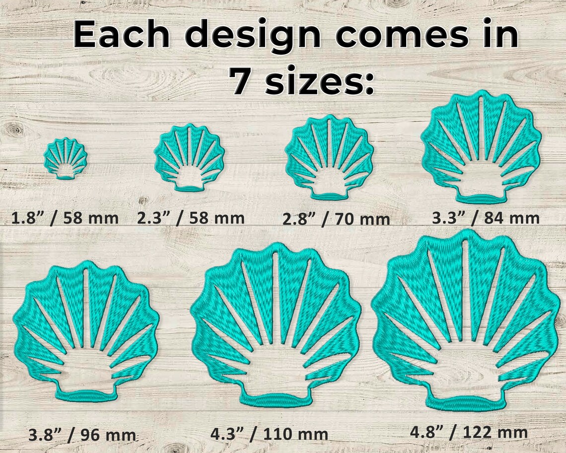 10 Seashells Machine Embroidery Designs. Set of Embroidery | Etsy Australia