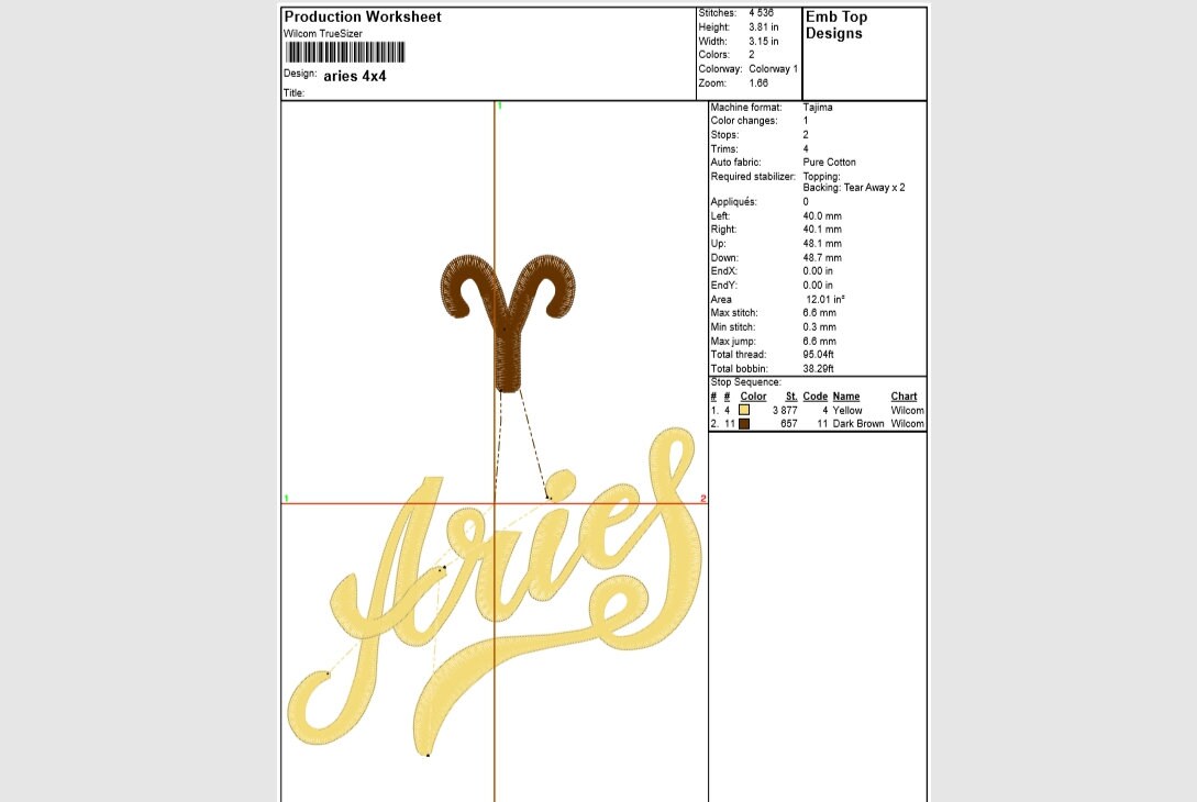 Aries Zodiac Sign Machine Embroidery Design 3 Sizes Pes | Etsy