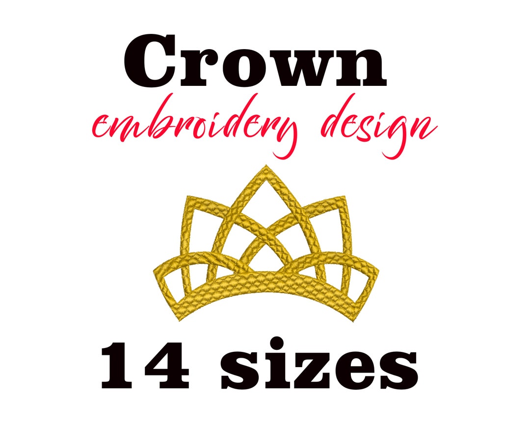 Crown Machine Embroidery Design. Tiara Embroidery Pattern. Pe/pes/hus ...