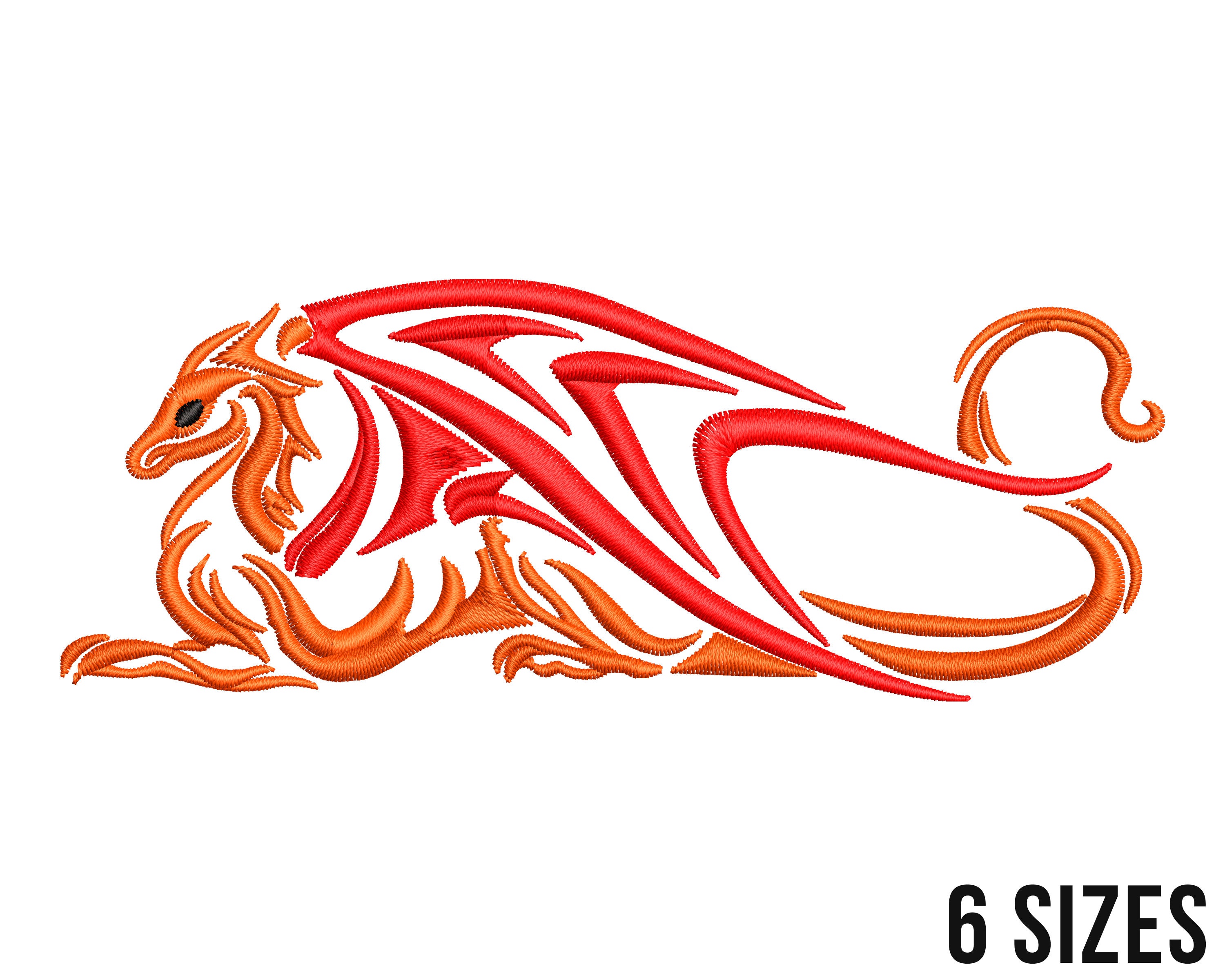 Dragon Embroidery Design 6 Sizes Dragon Applique Pattern 4x4 - Etsy