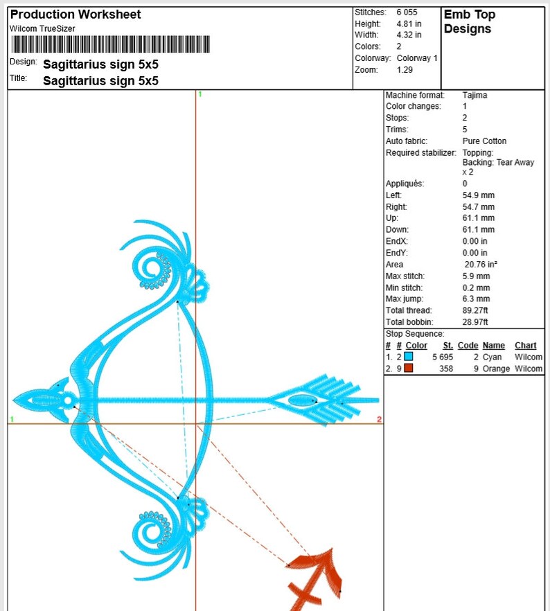 Sagittarius Zodiac Sign Machine Embroidery Design 3 - Etsy