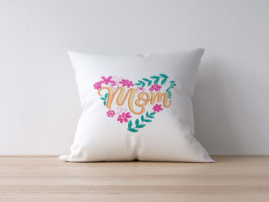 Mom Floral Embroidery Design Mother Day Embroidery Pattern | Etsy