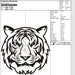 Tiger Face 3 Sizes, Machine Embroidery Design. Tiger Sihlouette ...