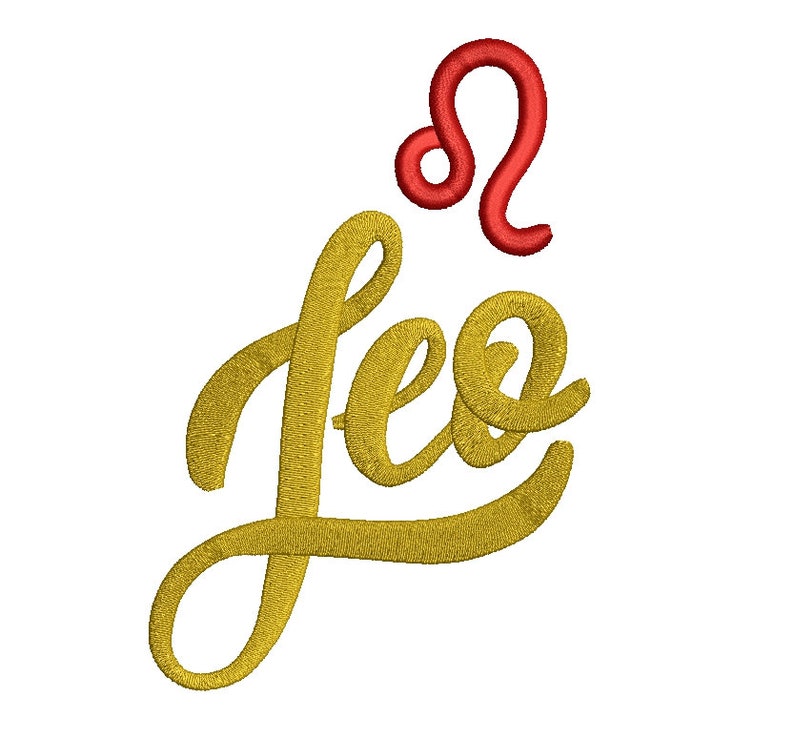 Leo Zodiac Sign Machine Embroidery Design 3 Sizes Pes - Etsy
