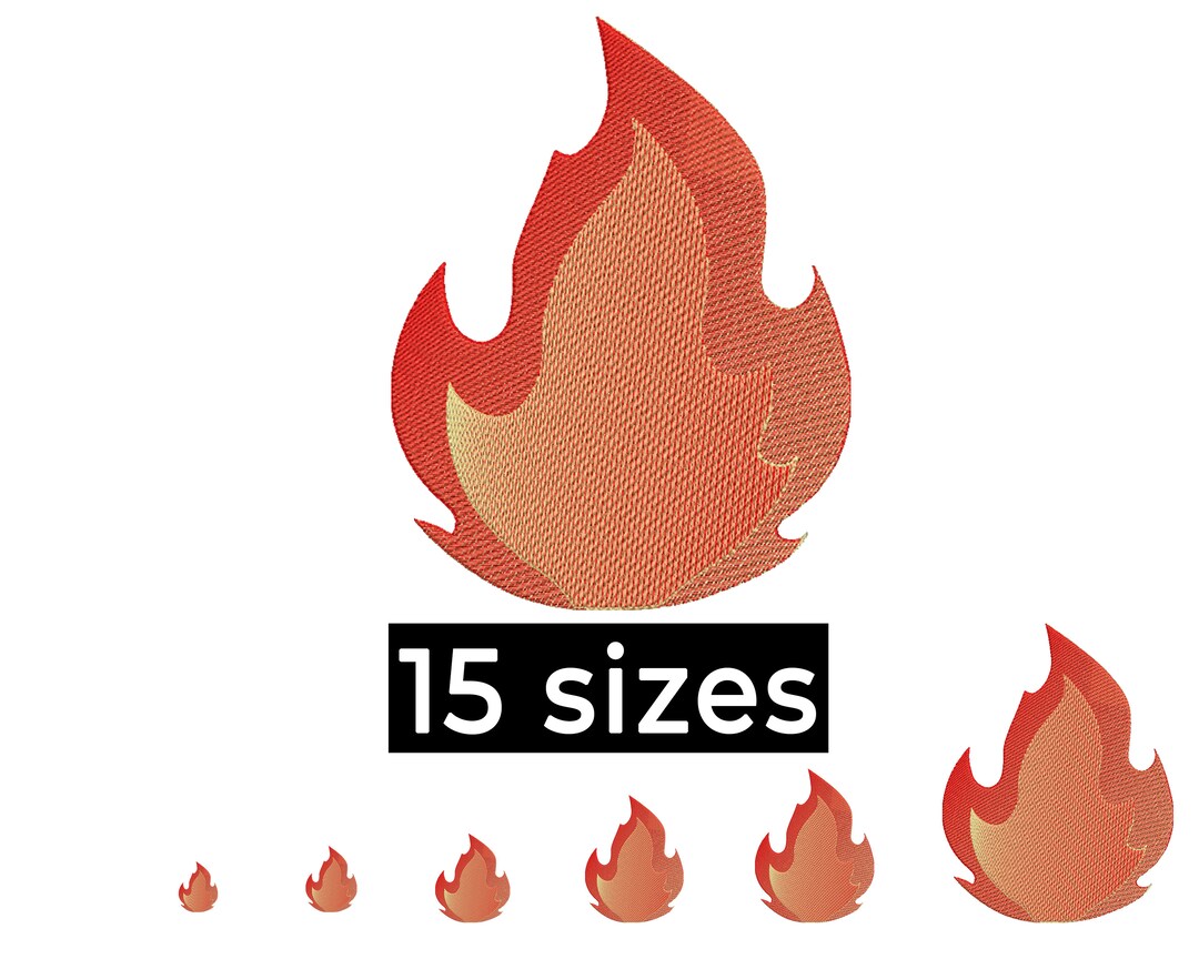 Fire Emoji Machine Embroidery Design, Mini Fire Applique, Flame ...
