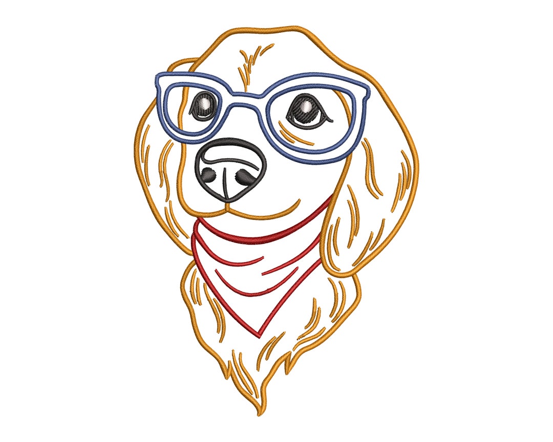 Golden Retriever Machine Embroidery Design 4 Sizes, Dog Puppy Pes ...