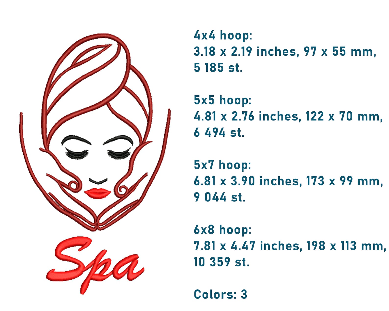 Spa Logo Machine Embroidery Design Spa Salon Embroidery - Etsy