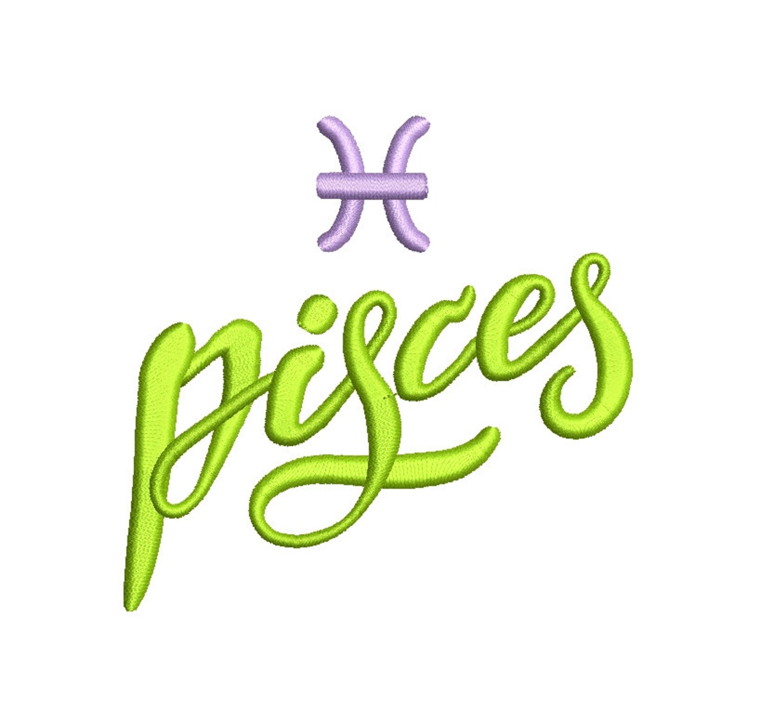 Pisces Zodiac Sign Machine Embroidery Design 3 Sizes | Etsy