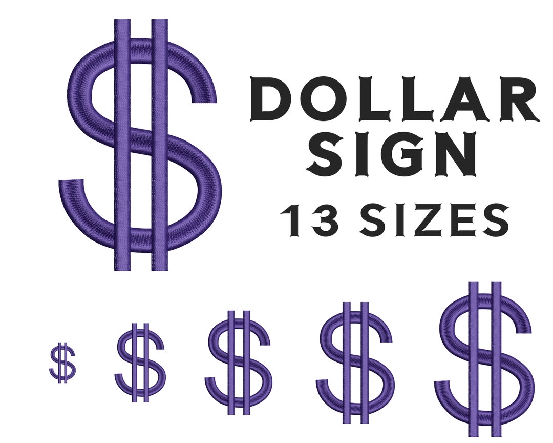 Dollar Sign Machine Embroidery Design, Peso Applique, Money Embroidery ...