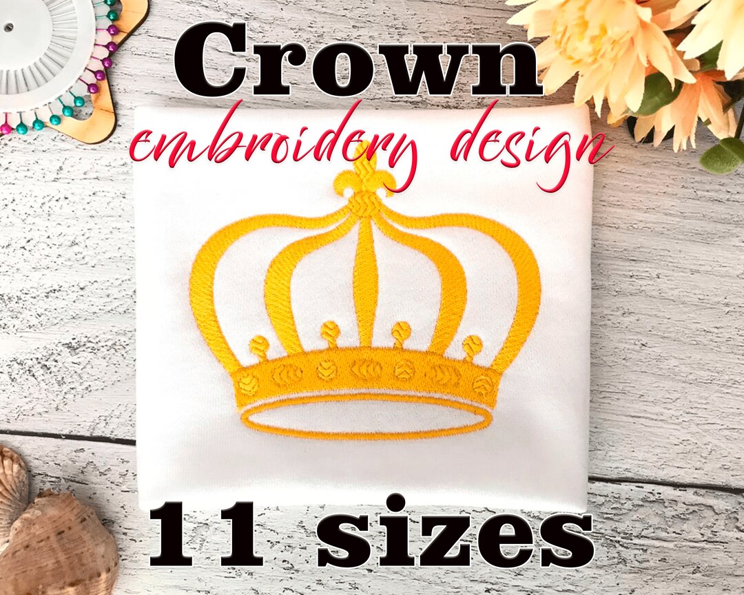 Crown Machine Embroidery Design. Tiara Embroidery Pattern. Pe/pes/hus ...