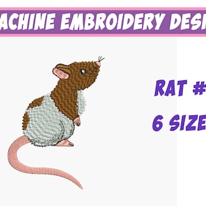 Rat (mouse) Machine Embroidery Design # 6 - 6 Sizes / Dst, Hus, Pes ...