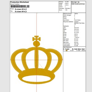 Crown Machine Embroidery Design. Tiara Embroidery Pattern. Pe/pes/hus ...