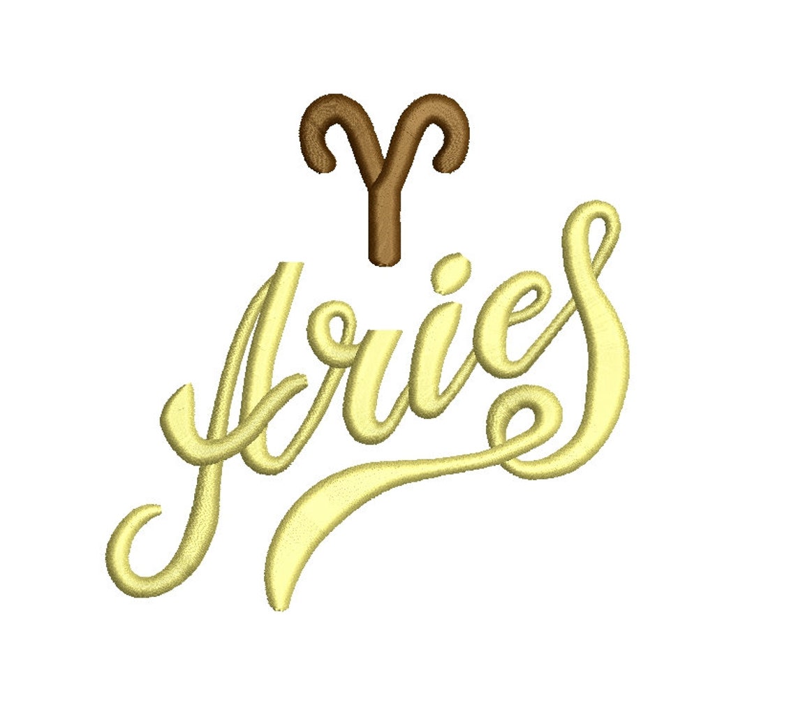 Aries Zodiac Sign Machine Embroidery Design 3 Sizes Pes | Etsy