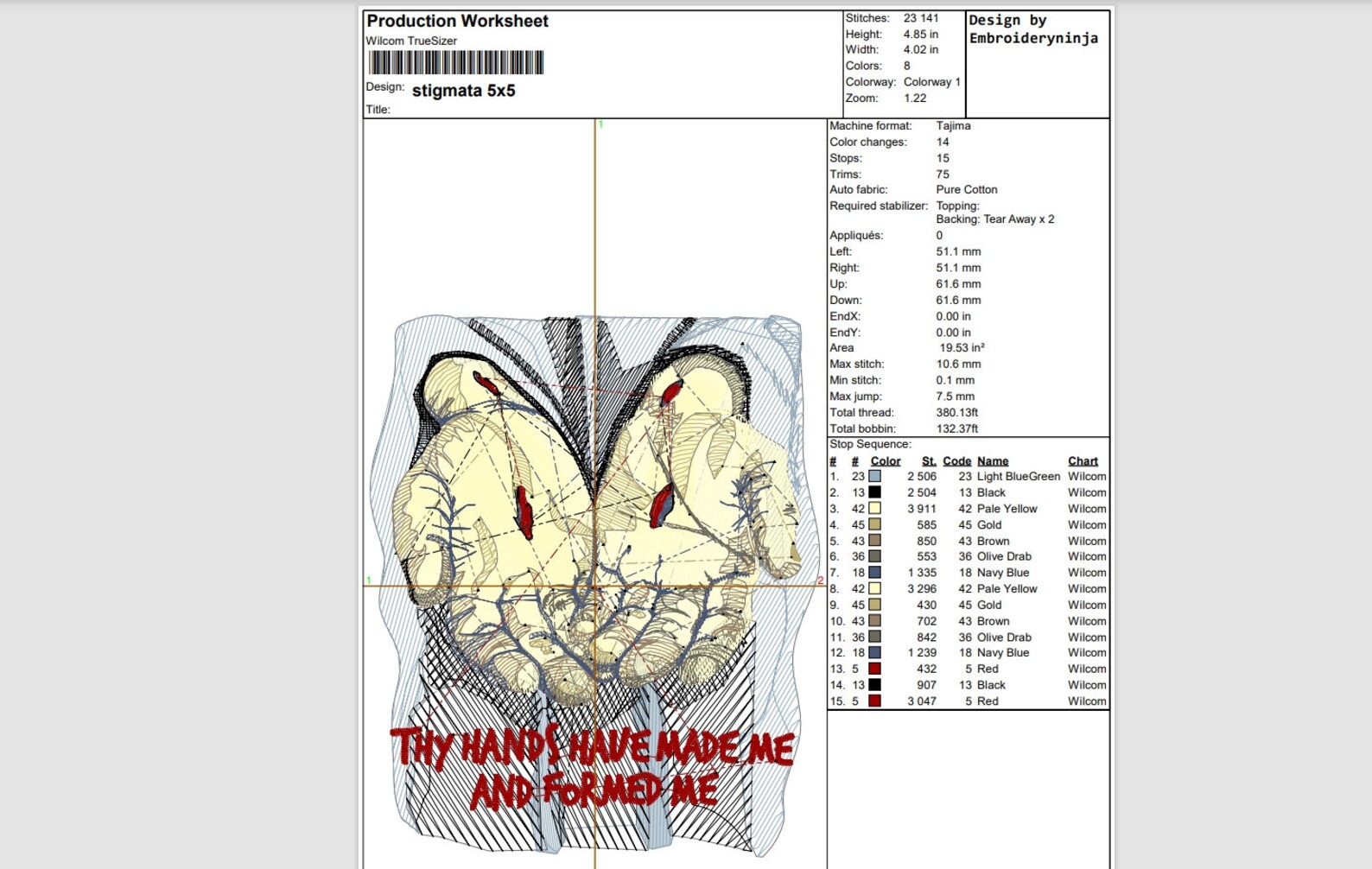 Jesus Stigmata With Bible Verse Machine Embroidery | Etsy