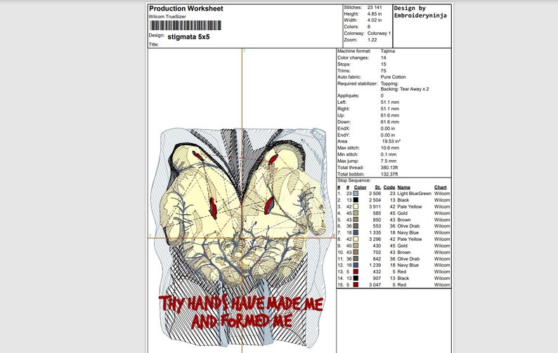 Jesus Stigmata With Bible Verse Machine Embroidery | Etsy