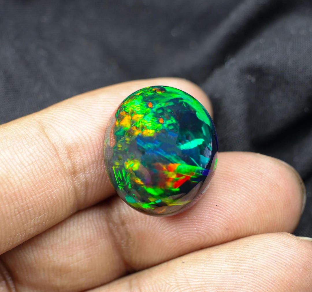 20.90 Crt AAA Ethiopian Black Fire Opal, Loose Gemstone, October ...