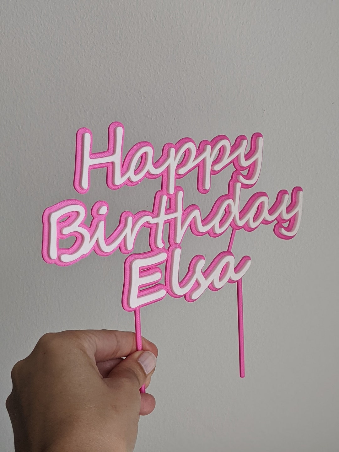 3D Printed Personalised Cake Topper, Birthday Cake Topper, Happy ...