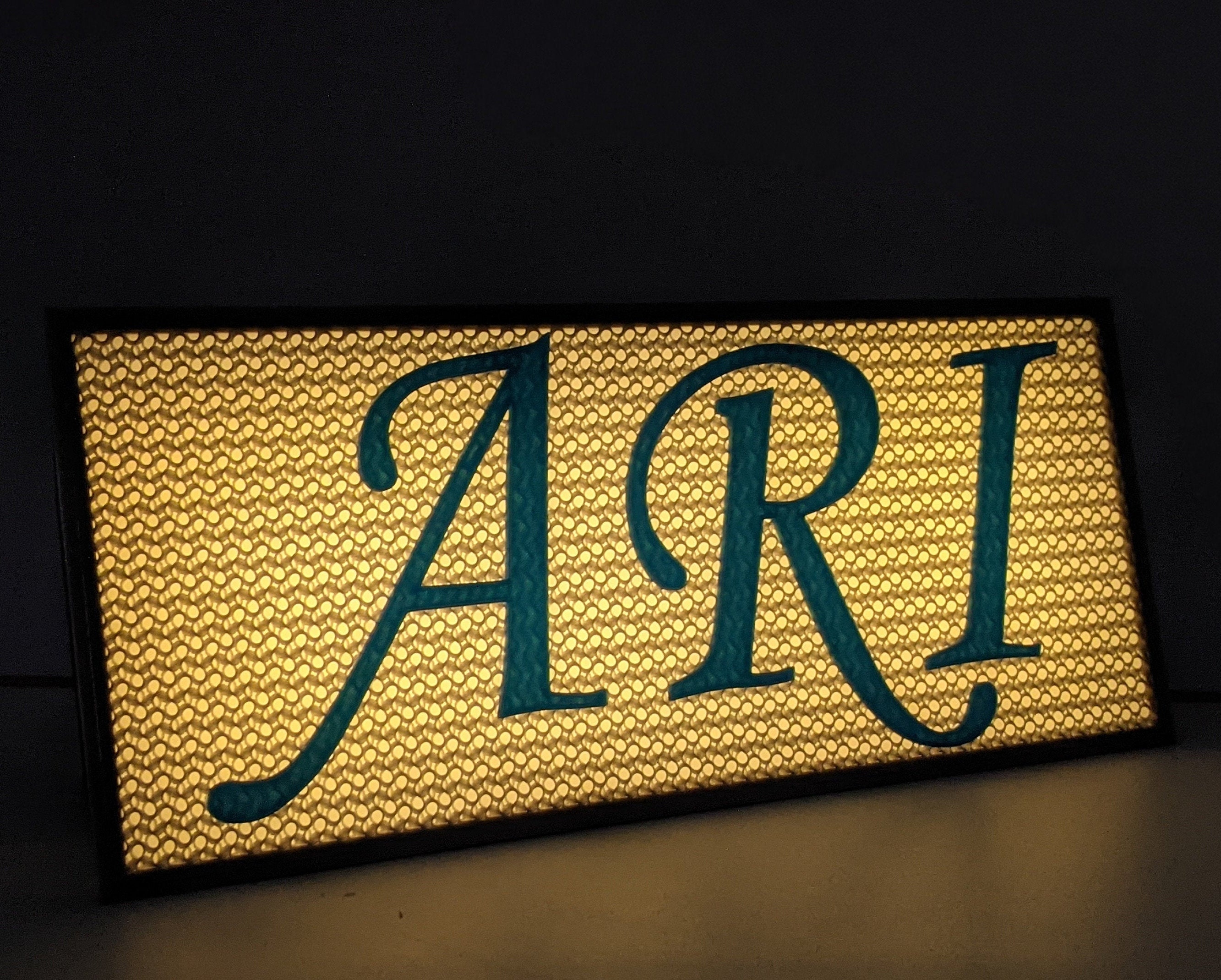 3D Printed Light Box Lamp Name Printed Lightbox - Etsy