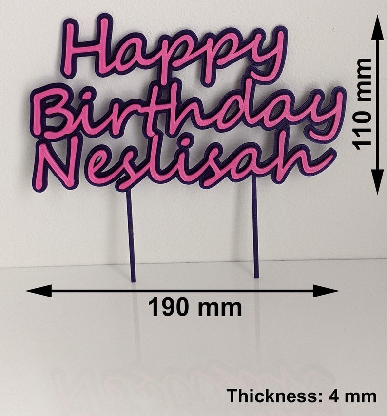 3D Printed Personalised Cake Topper Birthday Cake Topper - Etsy