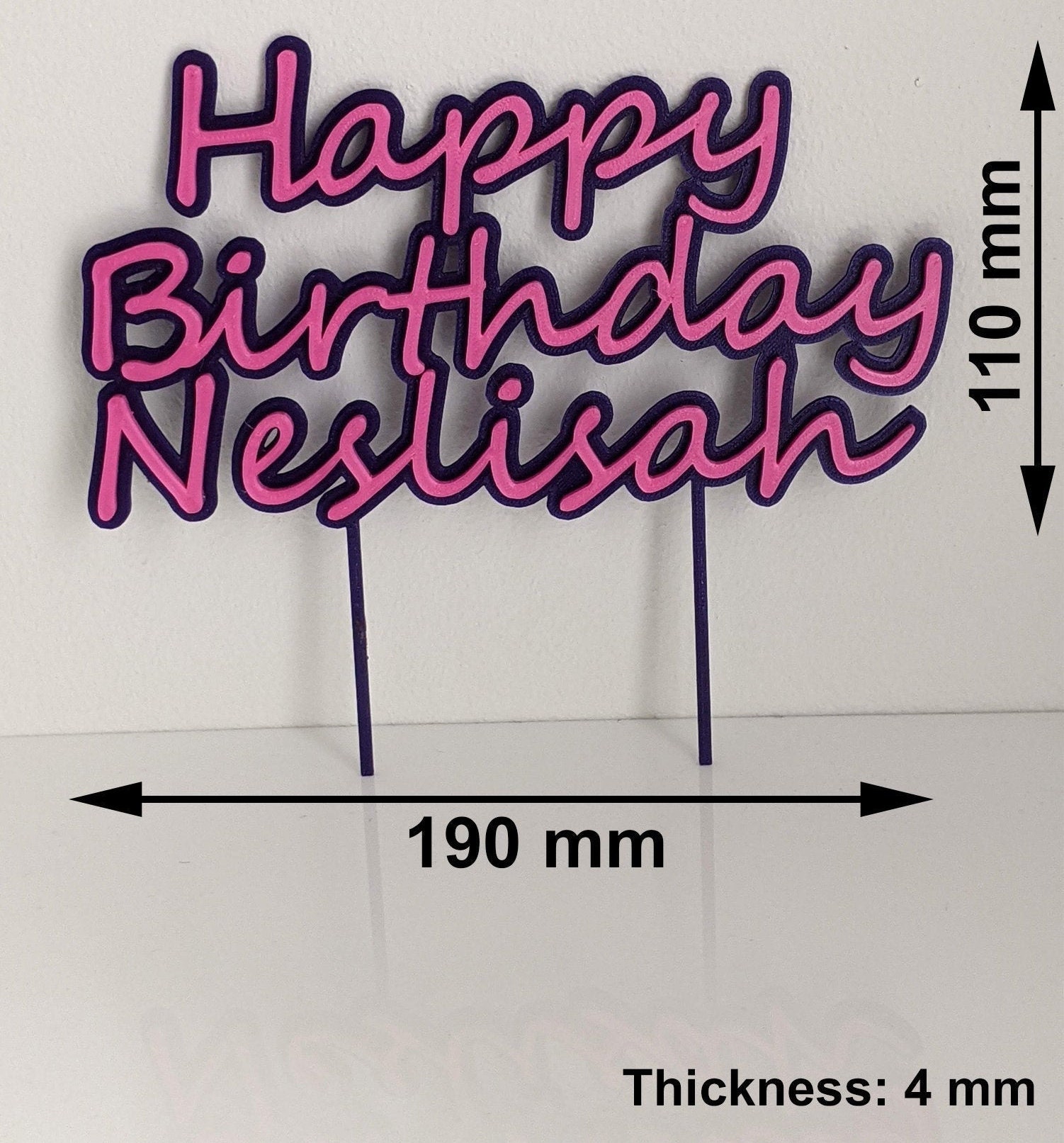 3D Printed Personalised Cake Topper Birthday Cake Topper - Etsy