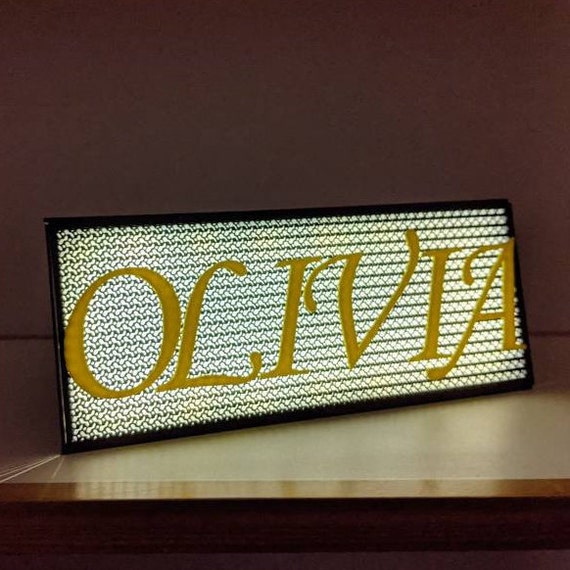 3D Printed Light Box Lamp Name Printed Lightbox | Etsy