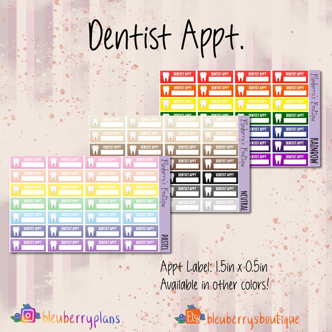 Dentist Appt Label Functionals - Etsy