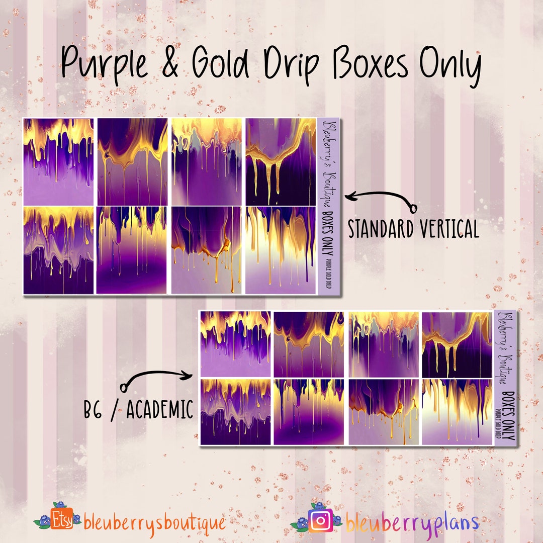 Purple & Gold Drip Boxes Only in Standard Vertical and B6/academic Size ...