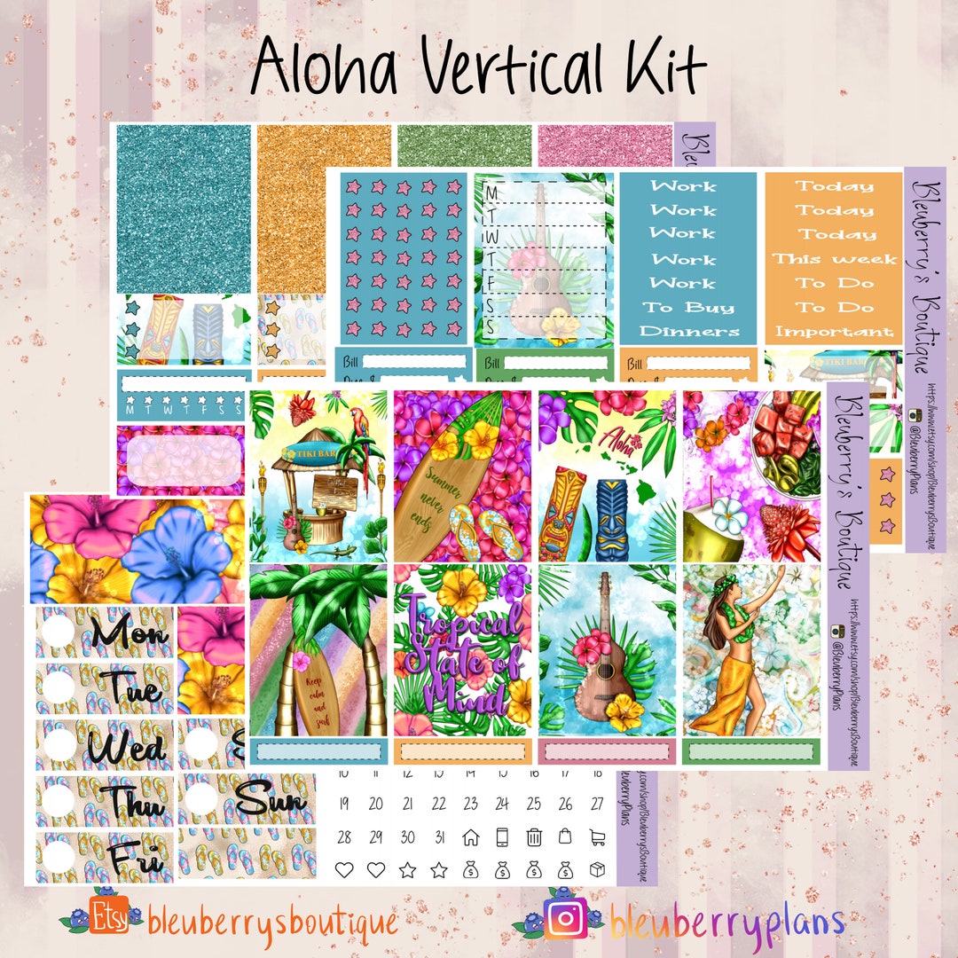 Aloha Kit Standard Vertical Kit Journal Kit - Etsy