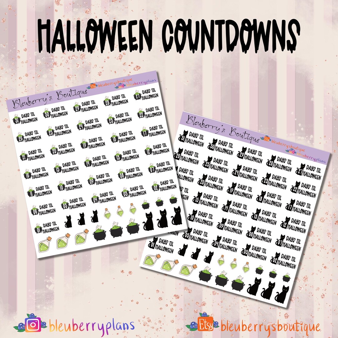 Halloween Countdown Deco Sheet - Etsy