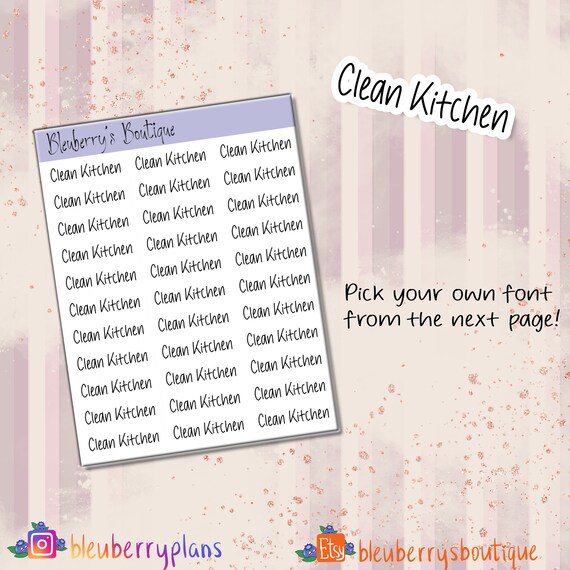 S113 CLEAN KITCHEN Script Planner Stickers Paper Stickers etna.com.pe