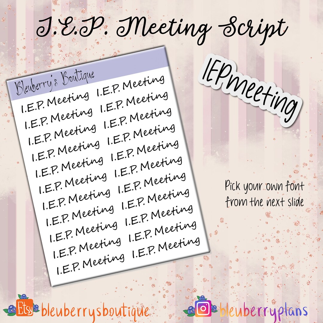 IEP MEETING Script Planner Stickers - Etsy