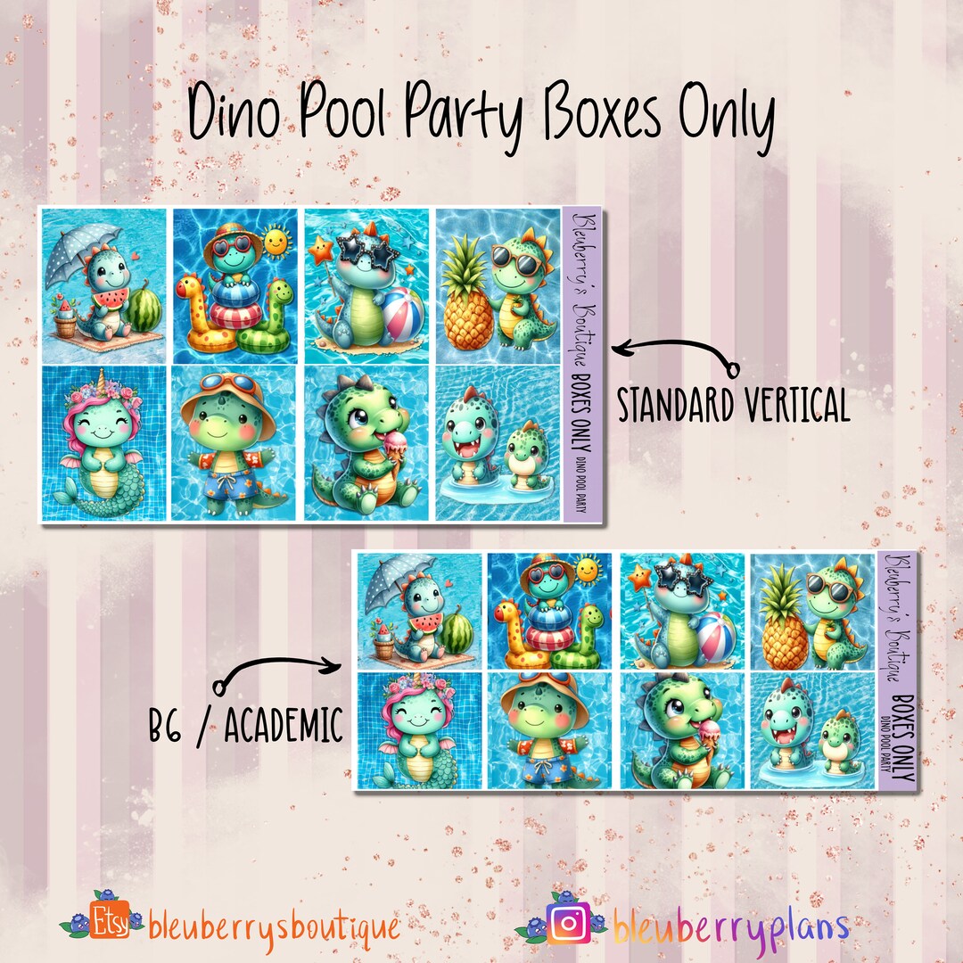 Dino Pool Party Boxes Only in Standard Vertical and B6/academic Size - Etsy