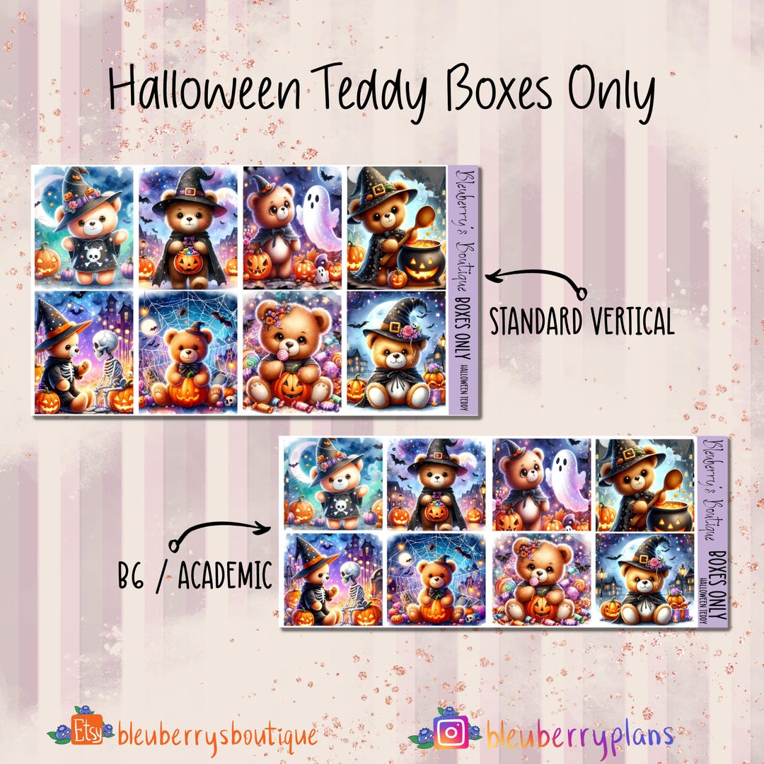 Halloween Teddy Boxes Only in Standard Vertical and B6/academic Size - Etsy
