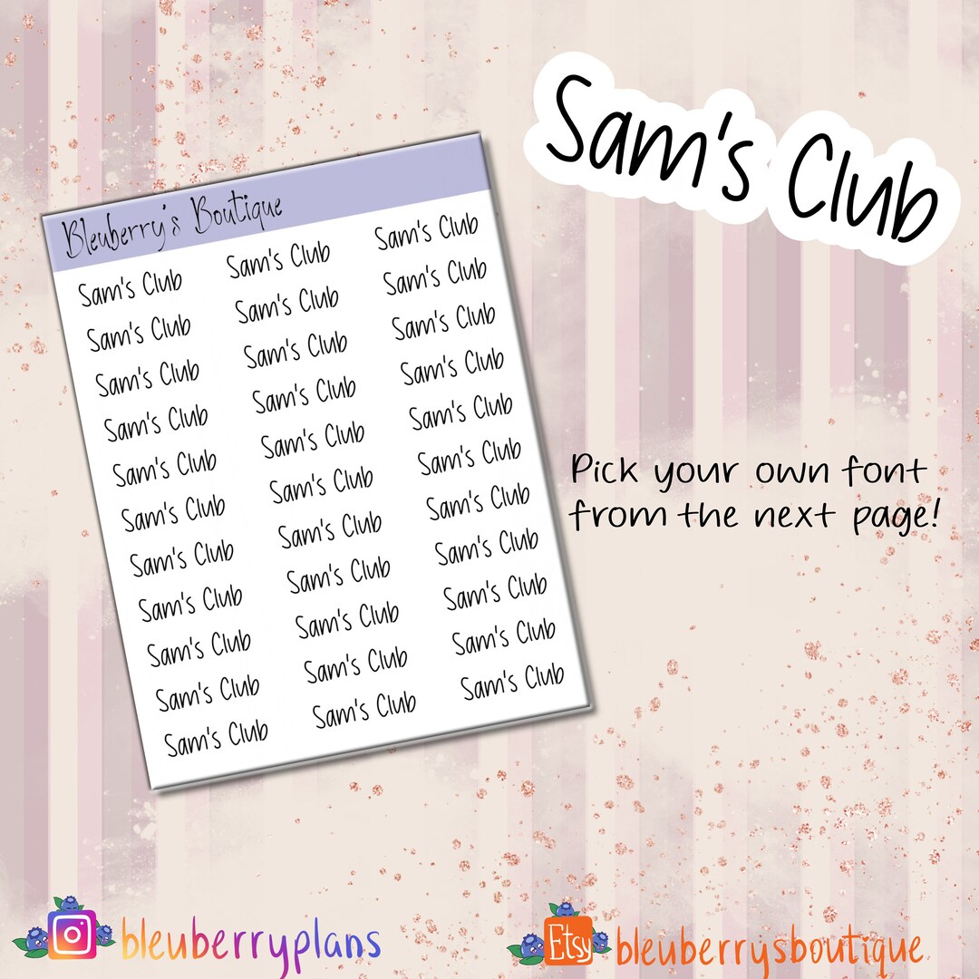 SAMS CLUB Script Planner Stickers - Etsy