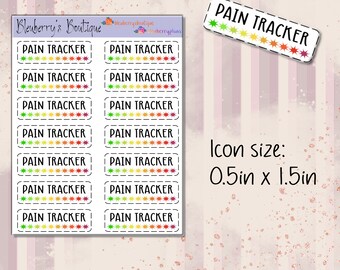 Pain Tracker Stickers - Printable - Body Diagram - Body Pain ...