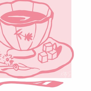Pink Sunday Teacup Digital Download Art Print Sunday - Etsy
