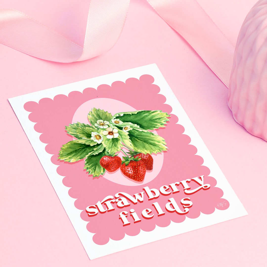 Printable Pink Strawberry Art Print Strawberrycore Art Strawberry ...