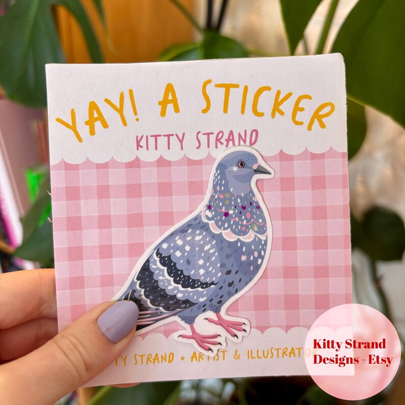 Pigeon Vinyl Sticker: Waterproof Laptop Decal by Kitty Strand - Etsy