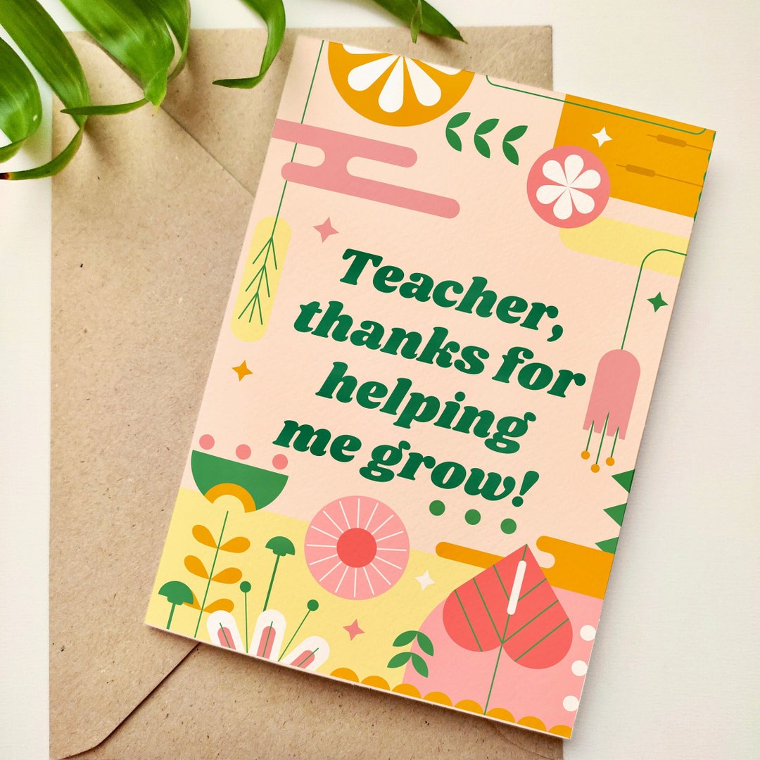 Printable Thank You Teacher Card Download Teacher Appreciation Card ...