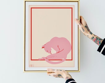 Picasso Exhibition Poster Pink Cat Cat Print Cat Poster - Etsy
