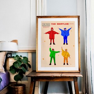 The Beatles Help Album Art Print Retro Beatles Poster 1960s Music ...