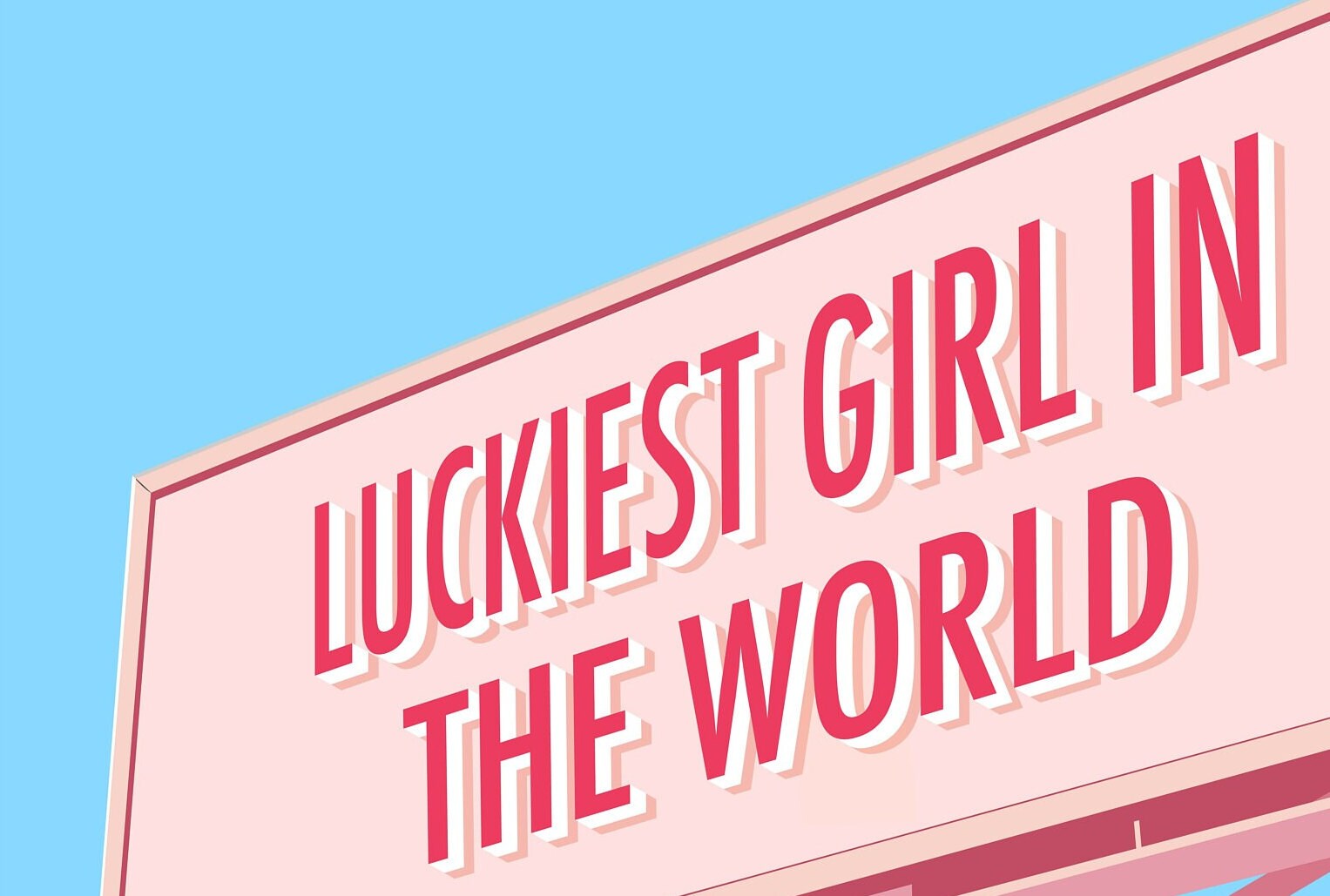 Lucky Girl Art Print Lucky Aesthetic Art Print Pink & Blue - Etsy UK