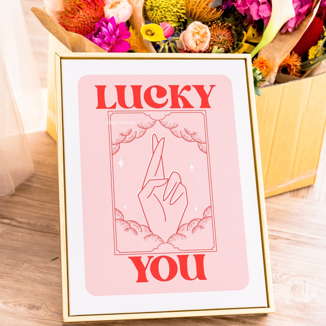 Lucky Art Print Tarot Inspired Typography Art Lucky Aesthetic Art Lucky ...