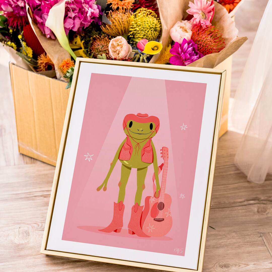 Howdy Partner Frog Art Print Frog Aesthetic Art Print Western Wall Art ...