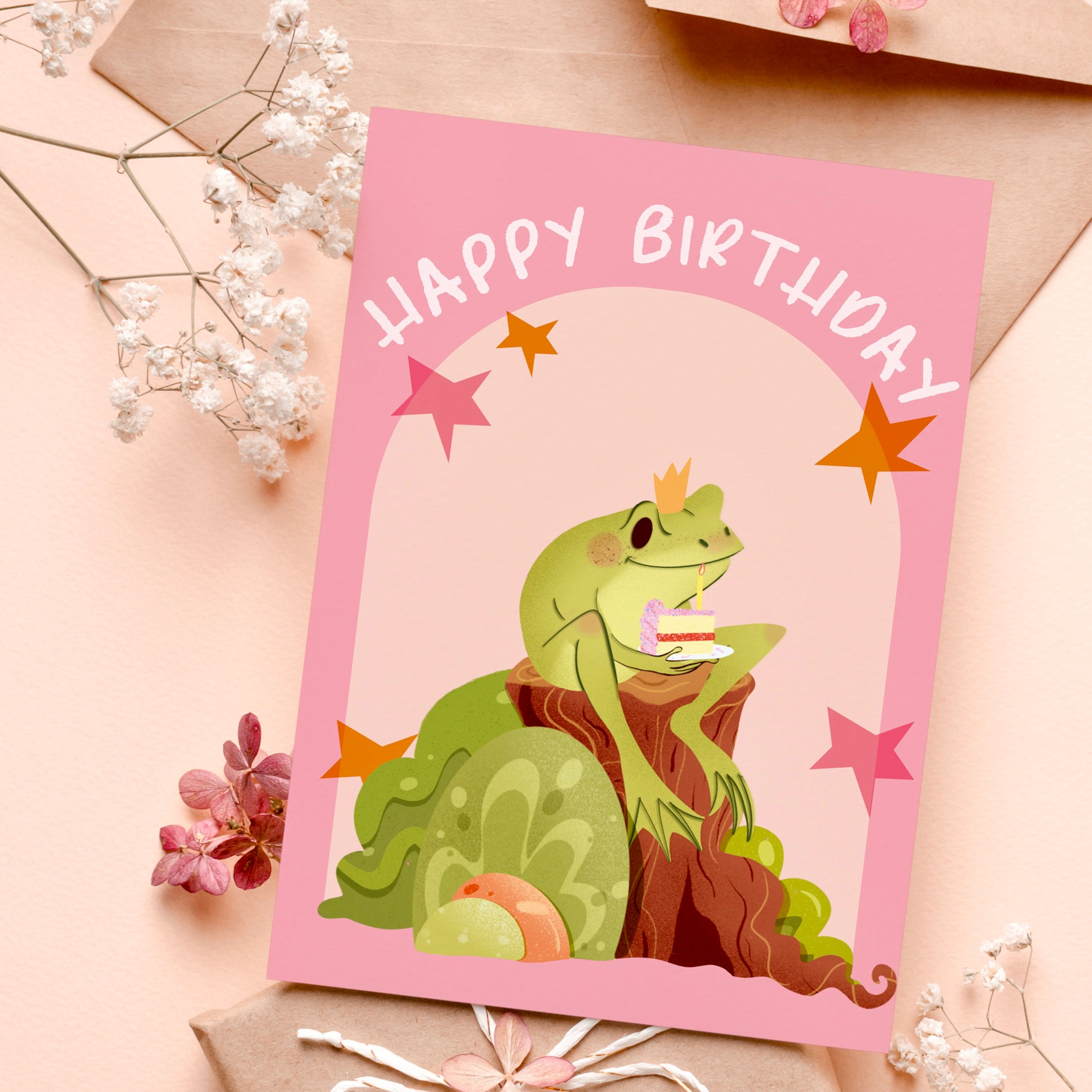 Printable Frog Birthday Card | Cute Animal Greetings (digital Download ...