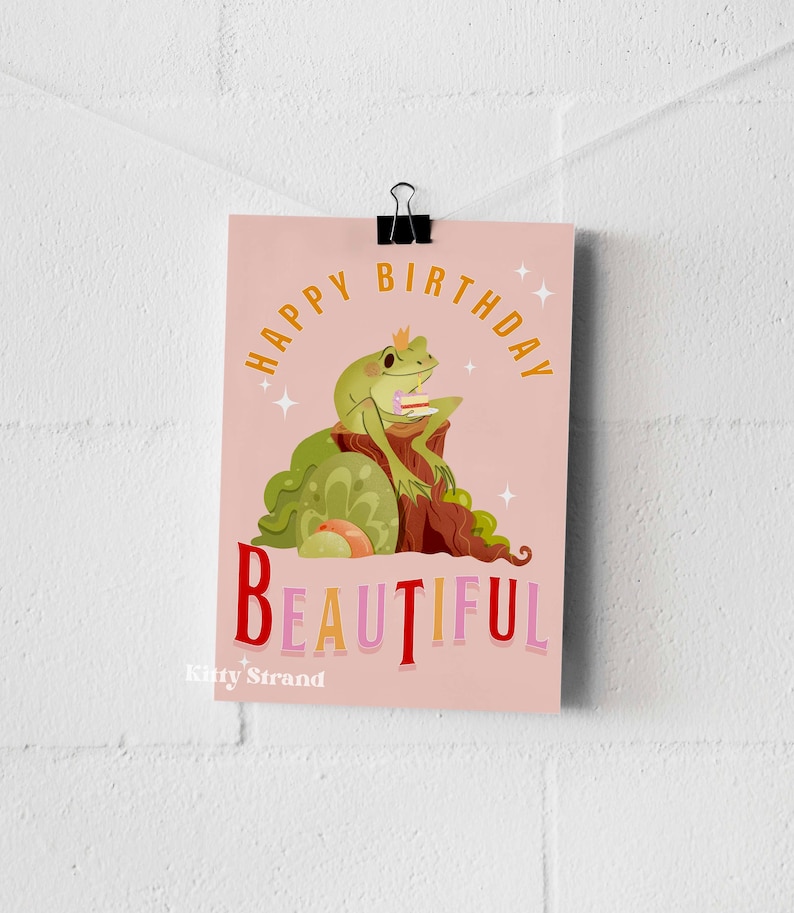 Frog Birthday Card Happy Birthday Beautiful Toad Birthday - Etsy